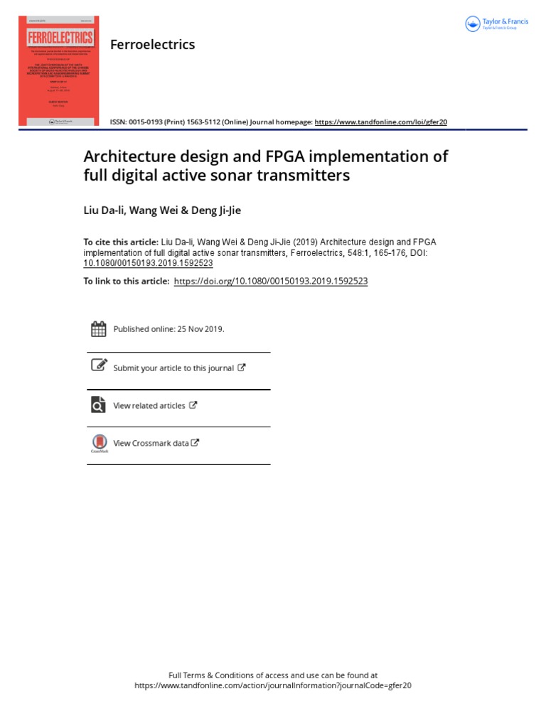 Architecture Design and FPGA Implementation of | PDF | Sonar | Transmitter