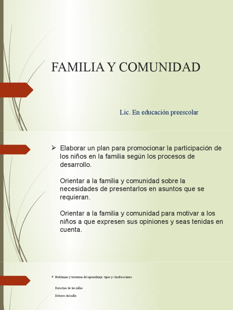 Diapositiva de Familia y Comunidad | PDF