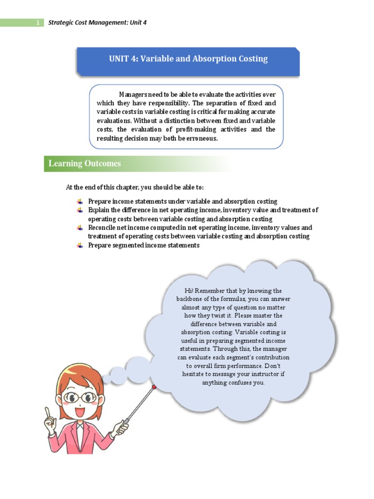 Strategic Costing: Variable vs Absorption | PDF | Inventory | Cost ...