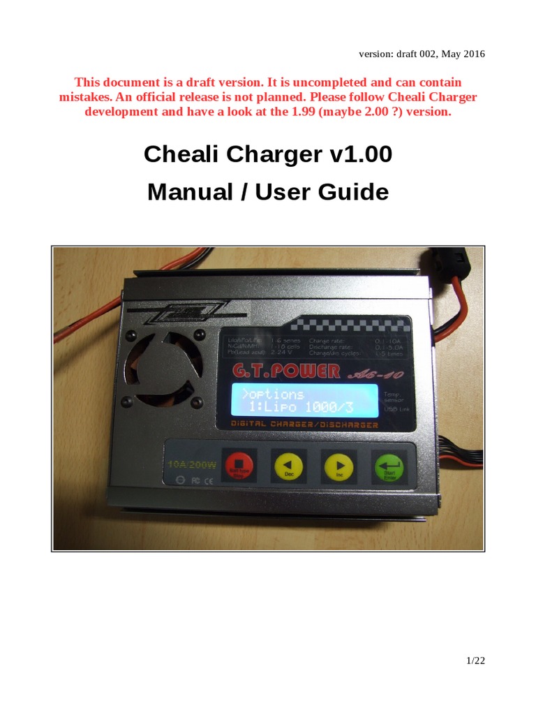 Cheali Charger 1.00 User Manual English | PDF | Battery Charger ...
