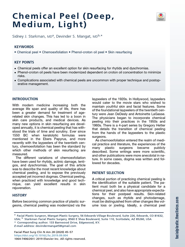 Chemicalpeel (Deep, Medium, Light) : Sidney J. Starkman,, Devinder S ...