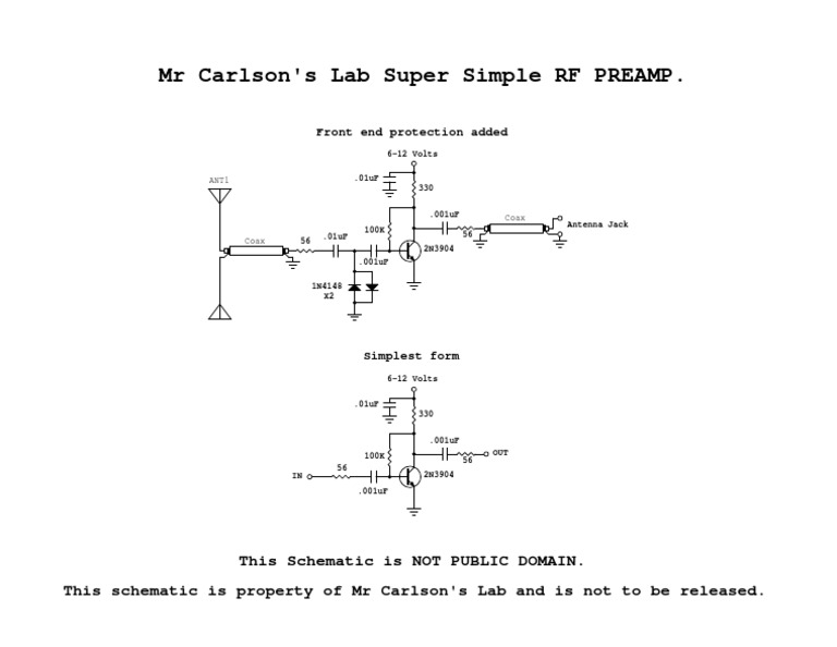 Simple RF Preamp Schematic Guide | PDF | Science & Mathematics | Computers