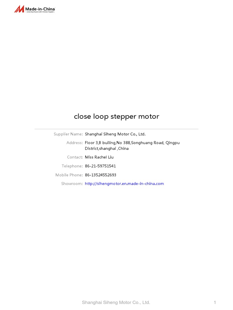 NEMA Closed Loop Stepper Motors | PDF | Numerical Control | Tools