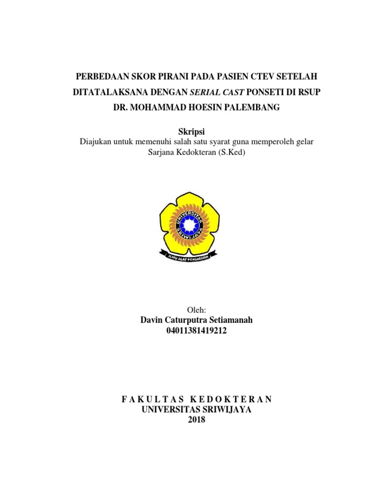 Skor Pirani Pada Pasien CTEV | PDF