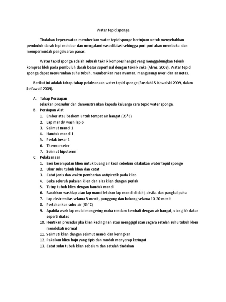 Water Tepid Sponge | PDF