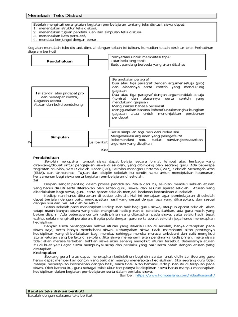 Struktur dan Analisis Teks Diskusi | PDF | Karier & Perkembangan