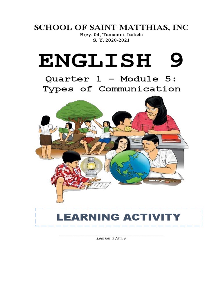 English 9: Quarter 1 - Module 5: Types of Communication | PDF ...