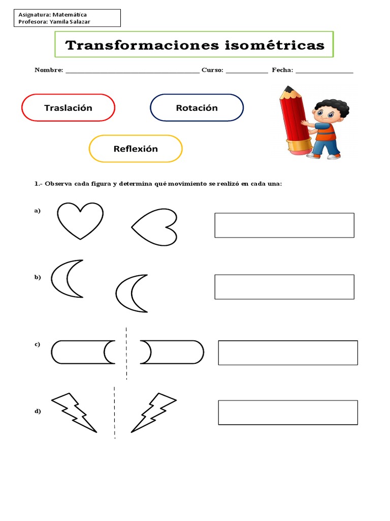 Guía de Transformaciones Isométricas | PDF