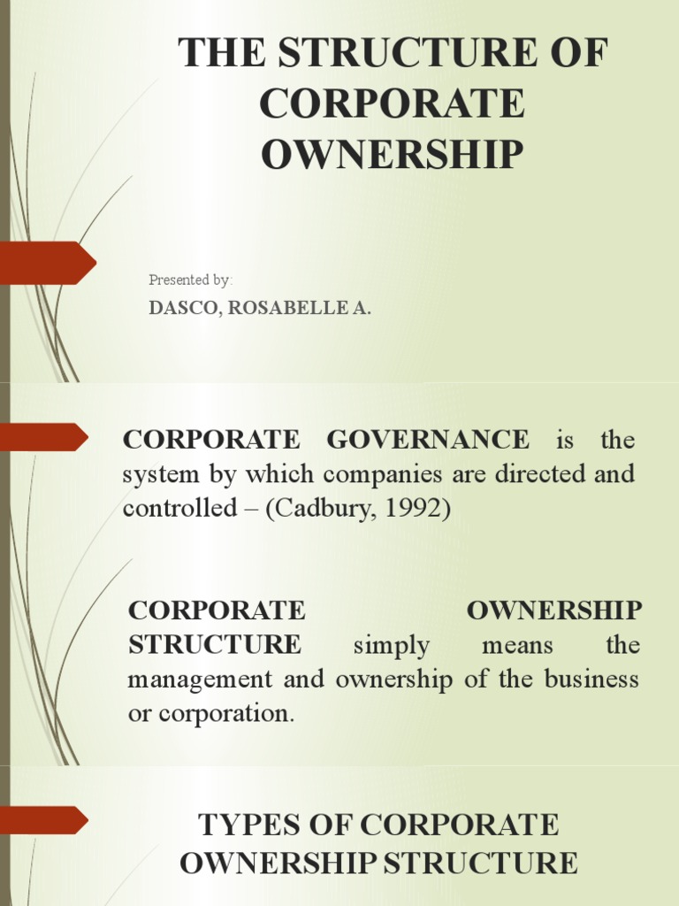 Corporate Ownership Structure | Download Free PDF | Stocks | Capitalism