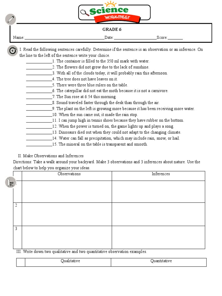 GRADE 6 - Science | PDF | Experiment | Hypothesis