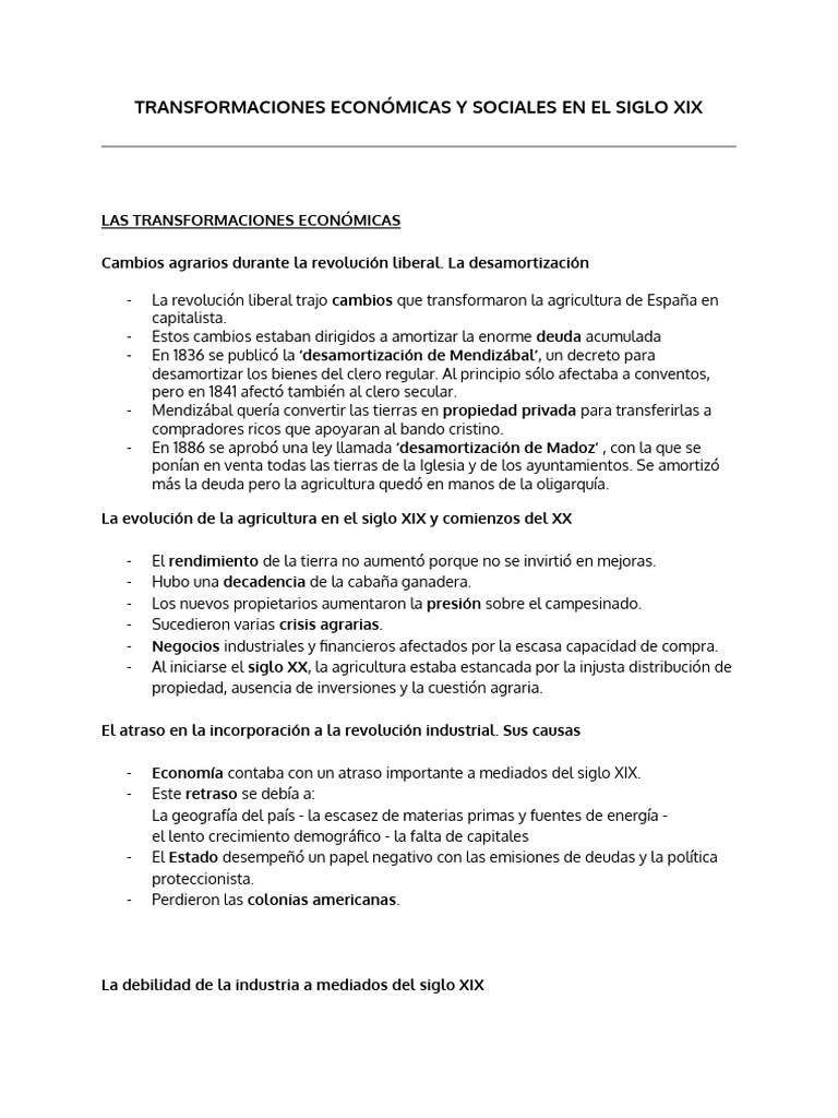 Transformaciones Económicas y Sociales en El Siglo Xix | PDF | Economias