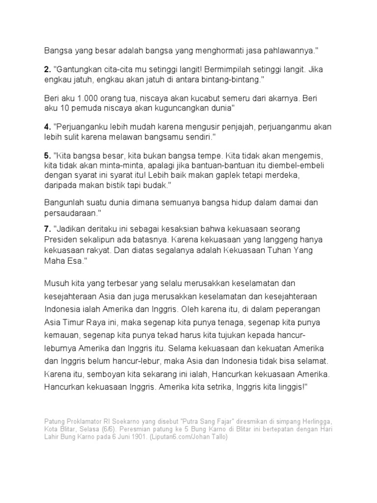 Kutipan Inspiratif Soekarno | PDF | Gaya Hidup