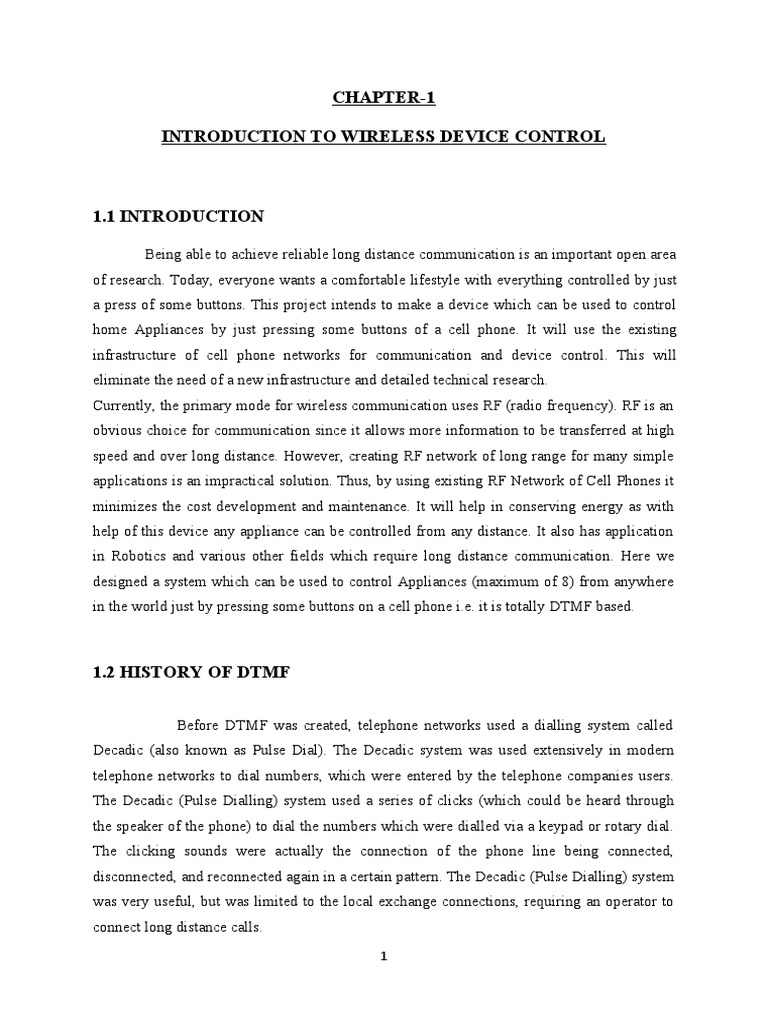 Wireless Device Control Using DTMF | PDF | Relay | Telephone Exchange
