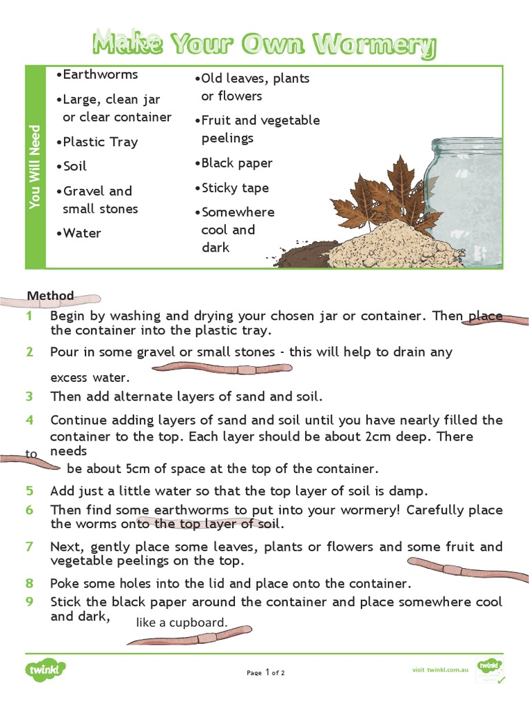 Your Own Wormery Make: Method | PDF