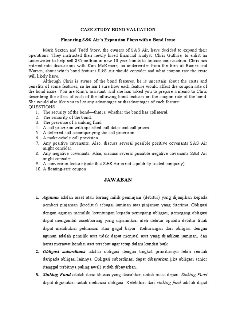 Case Study Bond Valuation | PDF