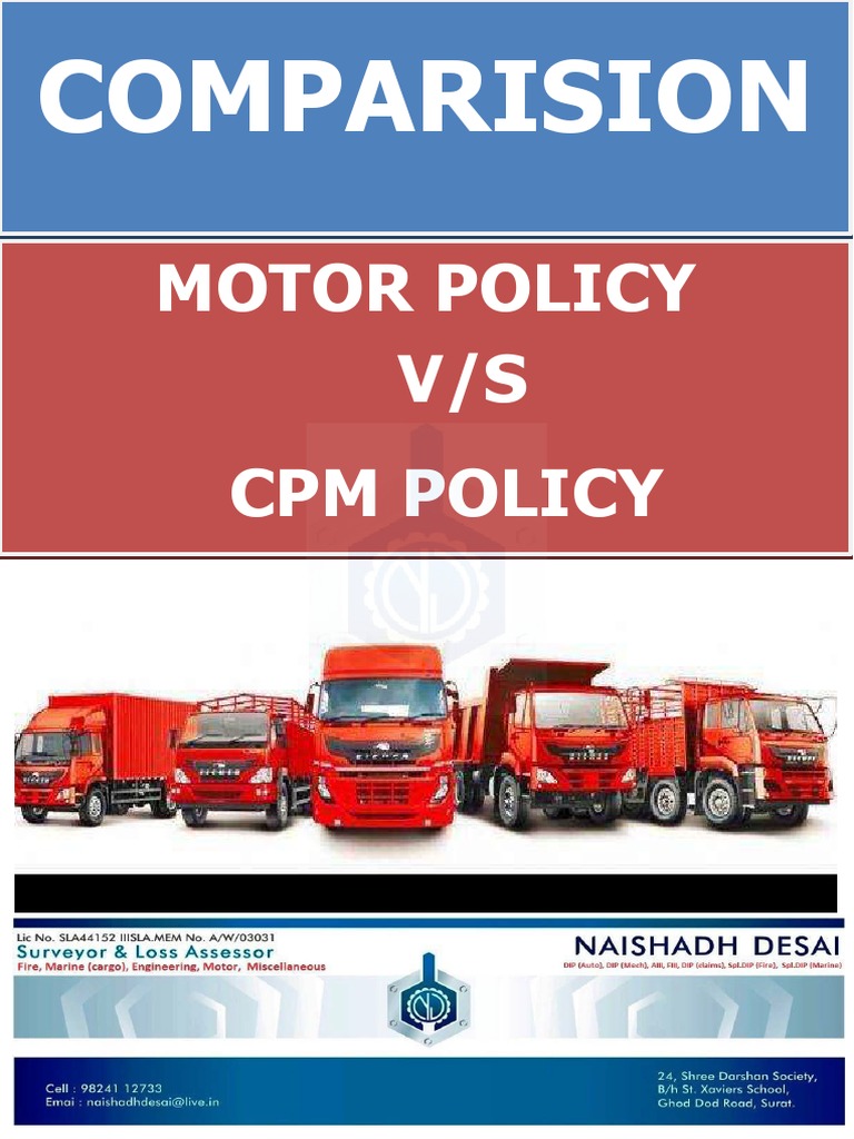 MOTOR VS CPM by Naishadh Desai | PDF | Insurance | Liability Insurance