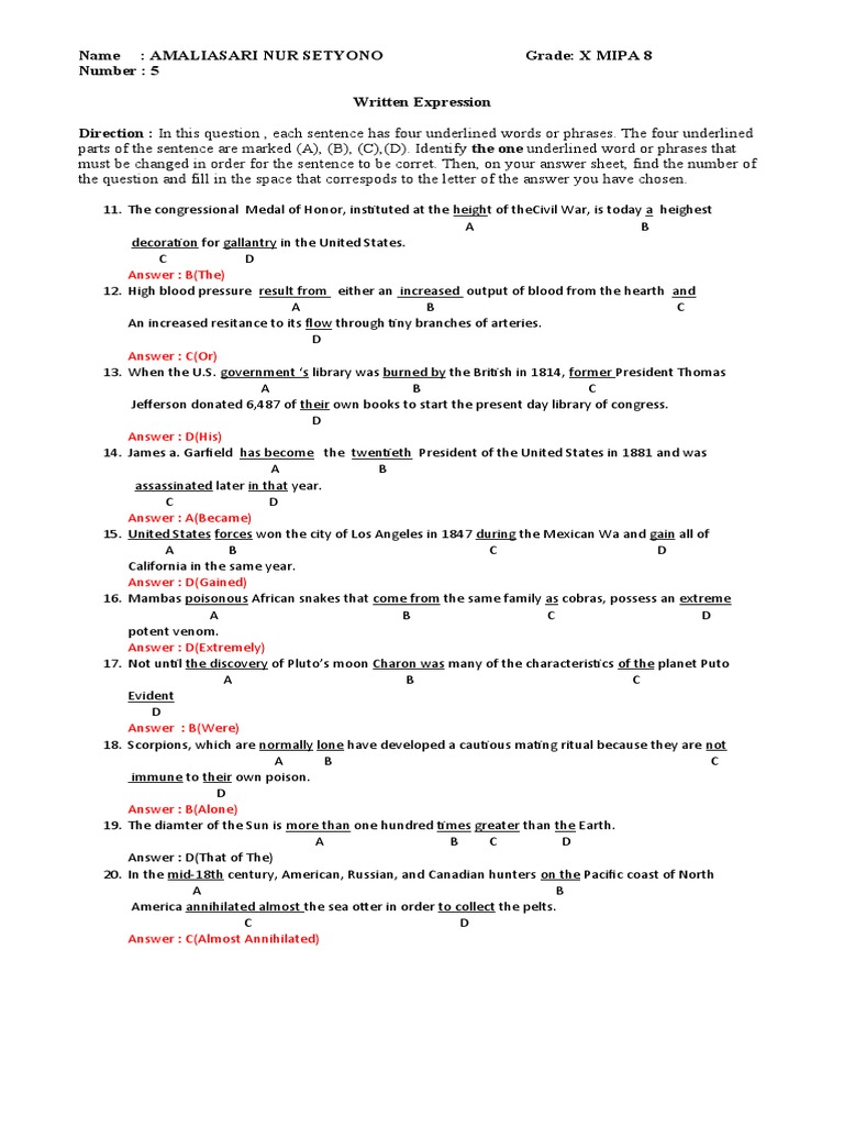 Improve grammar with written expression practice | PDF