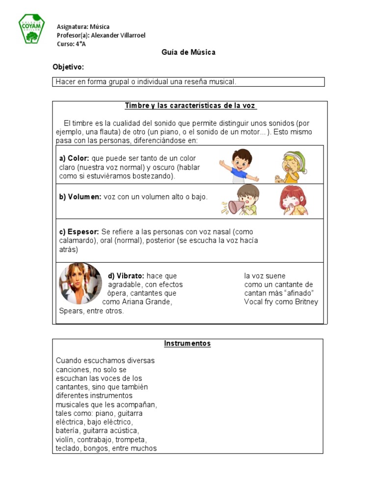 4° Timbre de Voz | PDF | Sonido | Canciones