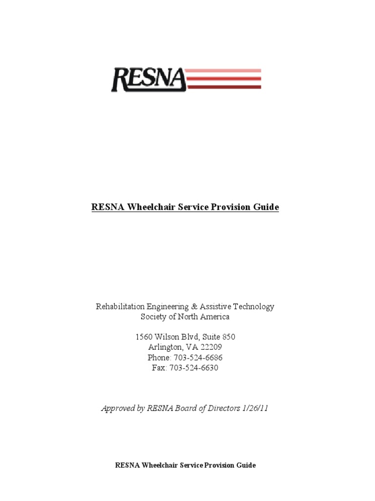 RESNA Wheelchair Service Provision Guide | PDF | Wheelchair | Physical ...