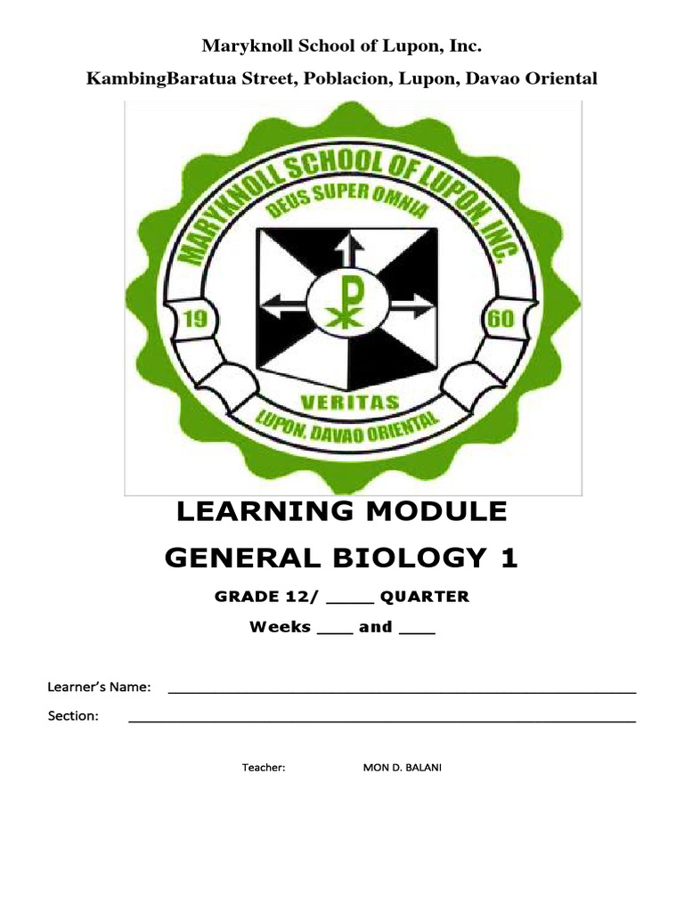 Learning Module General Biology 1 | PDF | Fat | Nucleotides