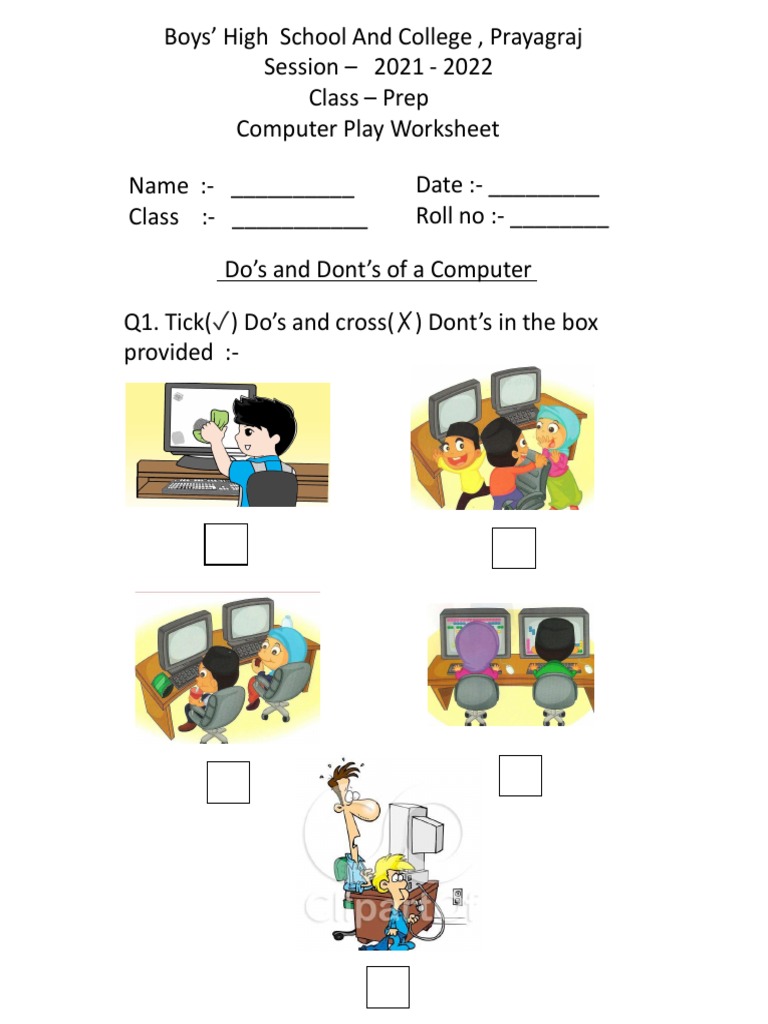 Computer Lab Do's and Don'ts Worksheet | PDF