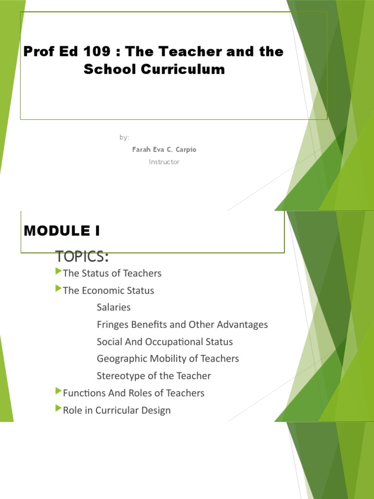 The Teacher and The School Curriculum | PDF | Teachers | Schools