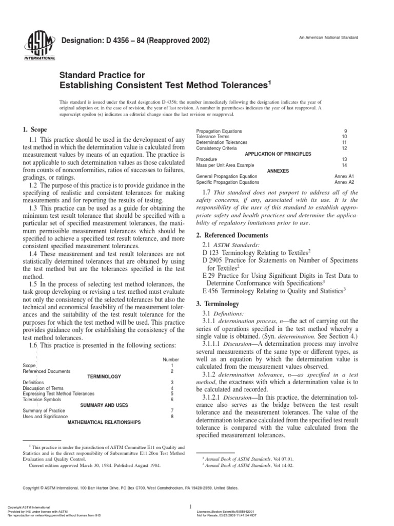 ASTM Tolerancias | PDF | Engineering Tolerance | Measurement