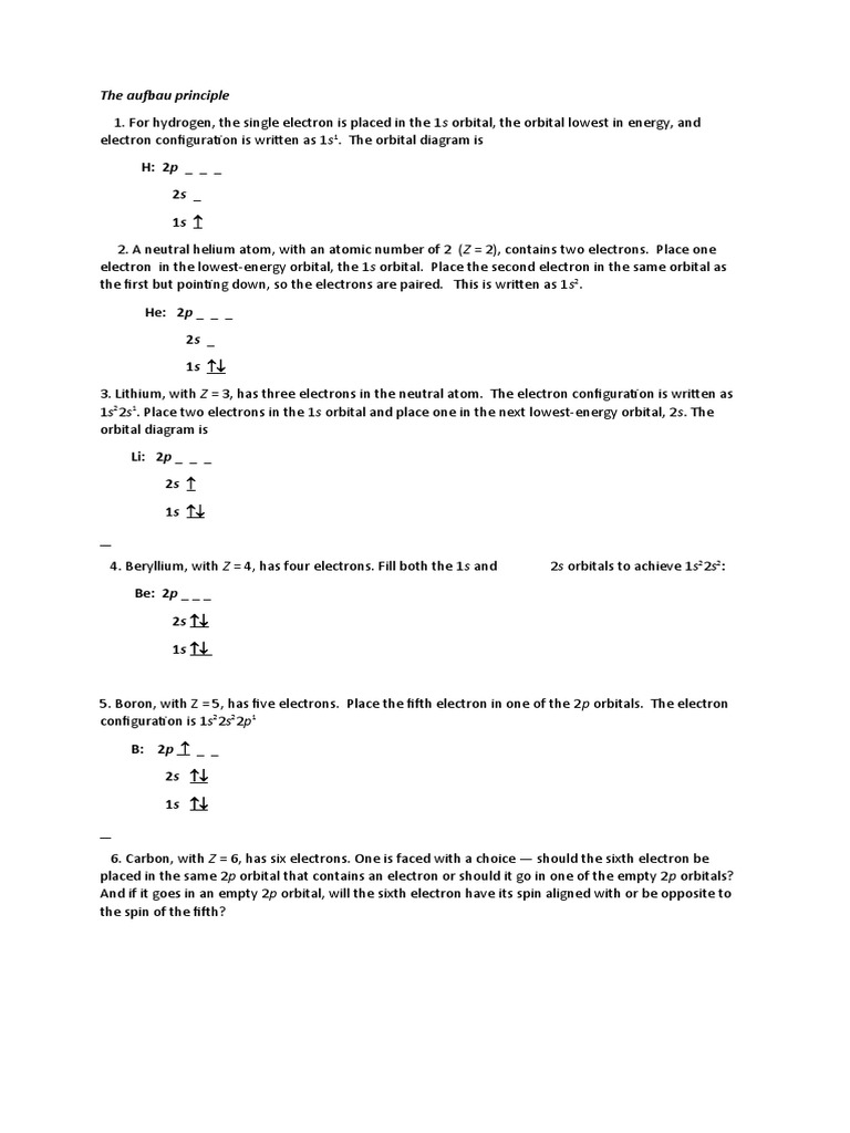 The Aufbau Principle | PDF | Electron Configuration | Atomic Orbital