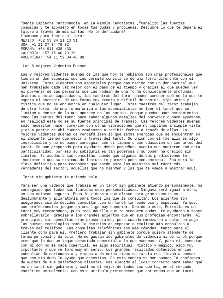 Denis Lapierre Cartomancia en La Rambla Tarotistas | PDF ...