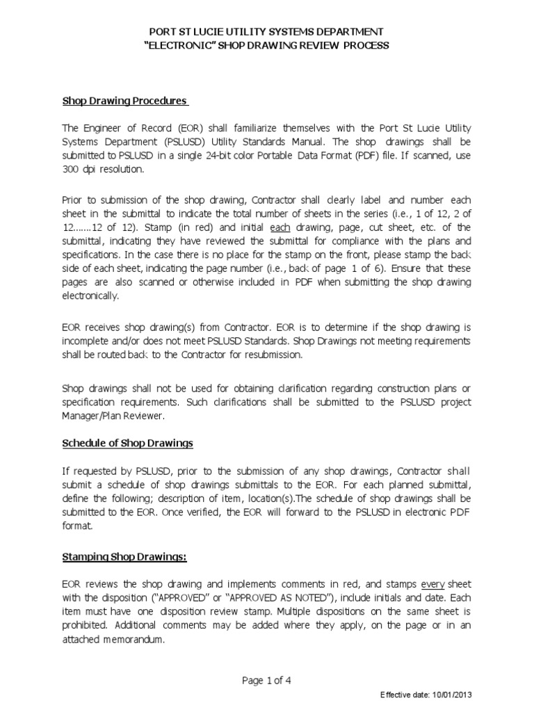 PSLUSD Shop Drawing Review Process | PDF | Specification (Technical ...