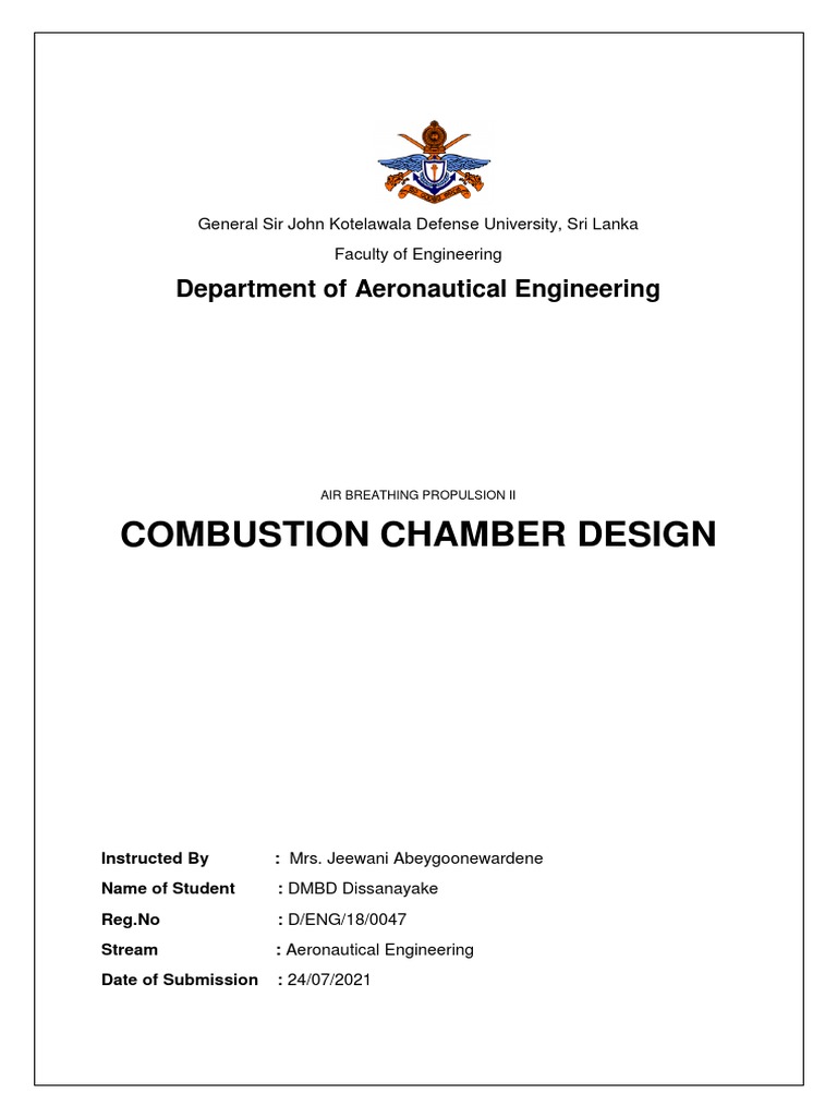 Combustion Chamber Design and Modern Development | PDF | Combustion ...