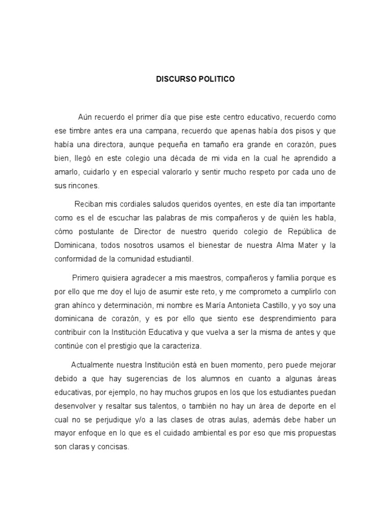 Discurso Politico | PDF