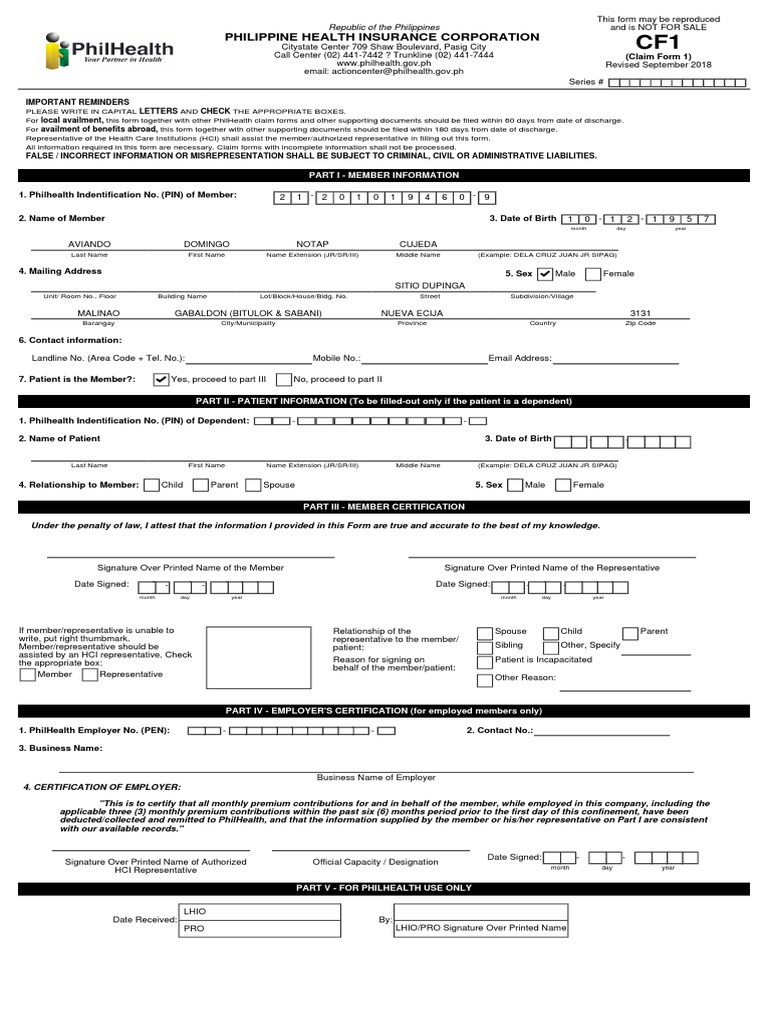 PHILHEALTH CLAIM FORM TITLE | PDF | Government | Justice