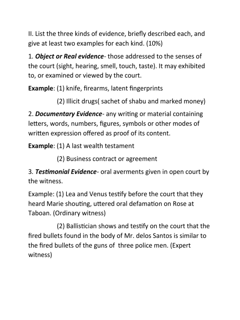 Example: (1) Knife, Firearms, Latent Fingerprints | PDF | Evidence (Law ...