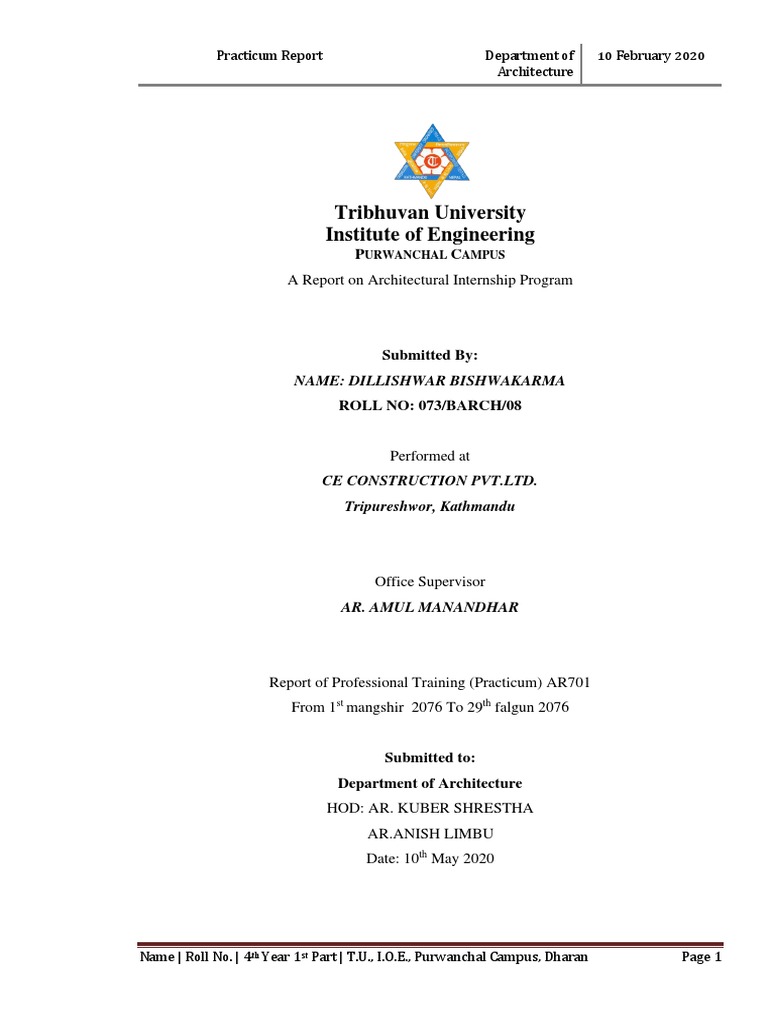 Architectural Internship Work Report | PDF | Internship | Job Hunting