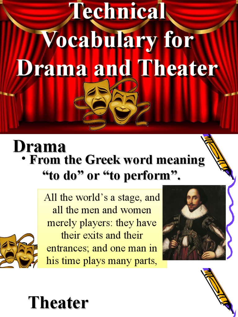 Technical Vocabulary of Drama and Theatre | PDF