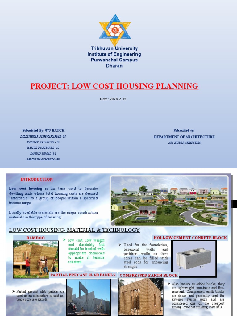 Low Cost Housing Planning Strategies | PDF | Brick | Concrete