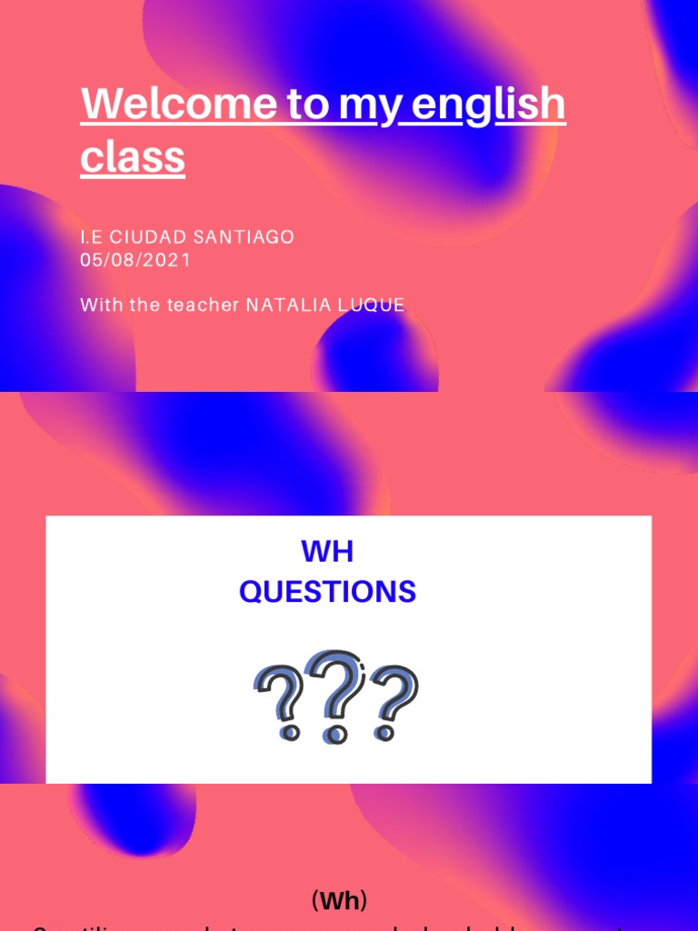 Welcome To My English Class | PDF