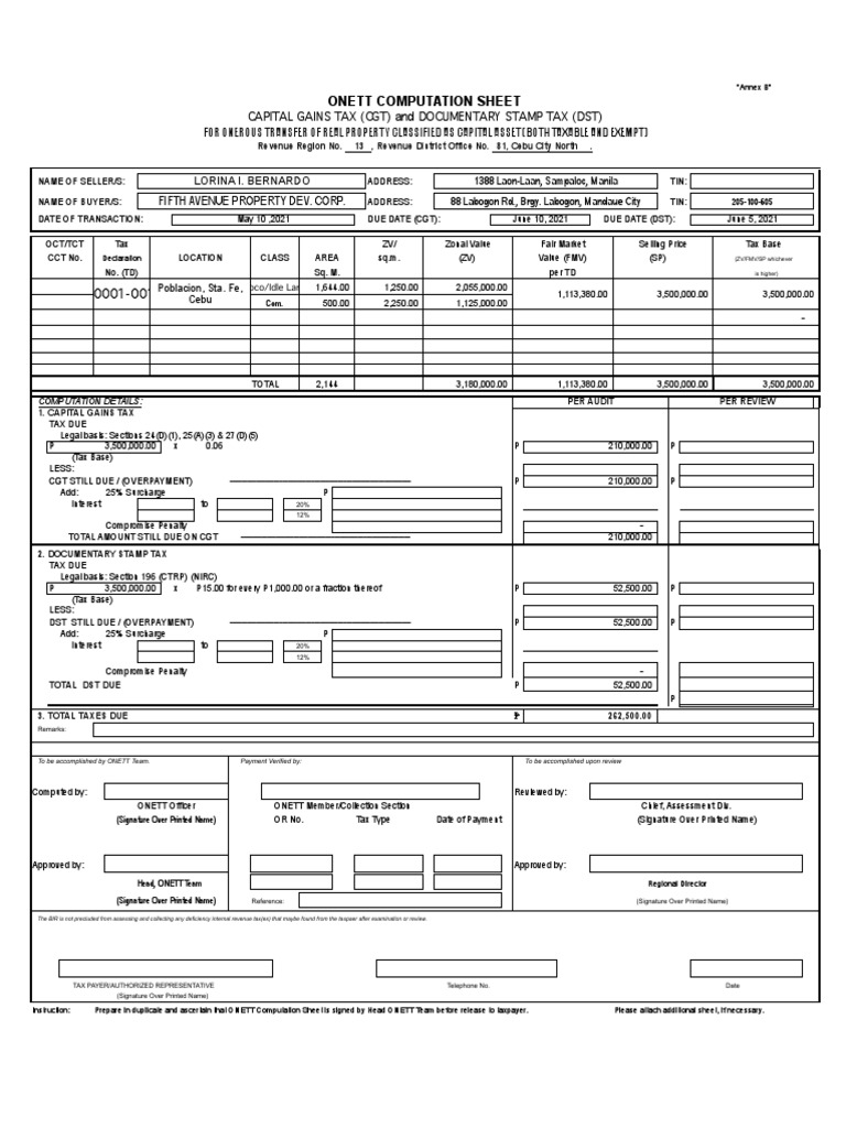 CGT-DST Vat Comp Cgt-dst-Vat Comp. | PDF | Taxes | Capital Gains Tax