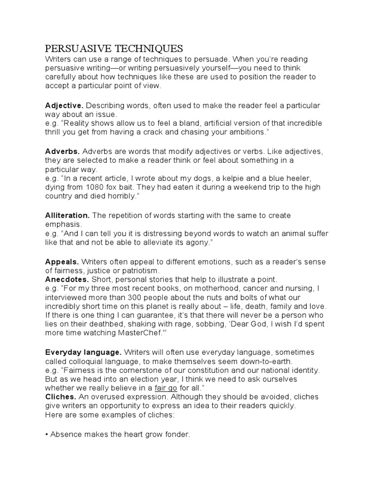 Persuasive Techniques | PDF | Linguistics