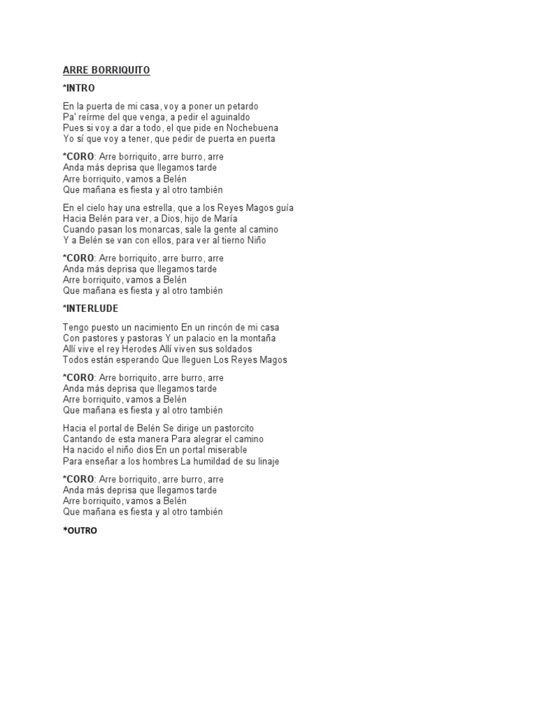 Arre Borriquito Letra | PDF