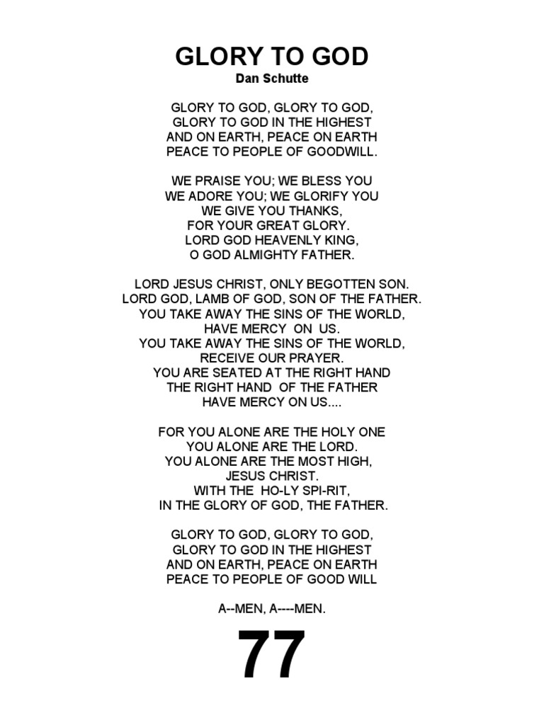 Glory To God | PDF