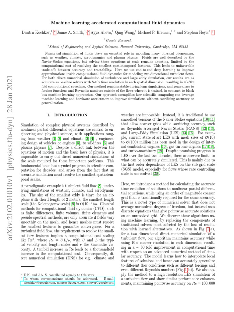 Machine Learning Accelerated Computational Fluid Dynamics - Kochkov ... Machine Learning Accelerated Computational Fluid Dynamics - Kochkov ...