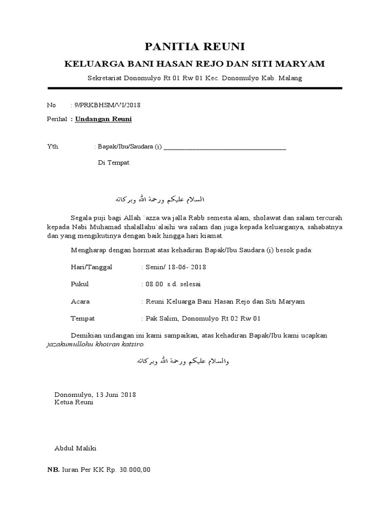 Undangan Reuni | PDF