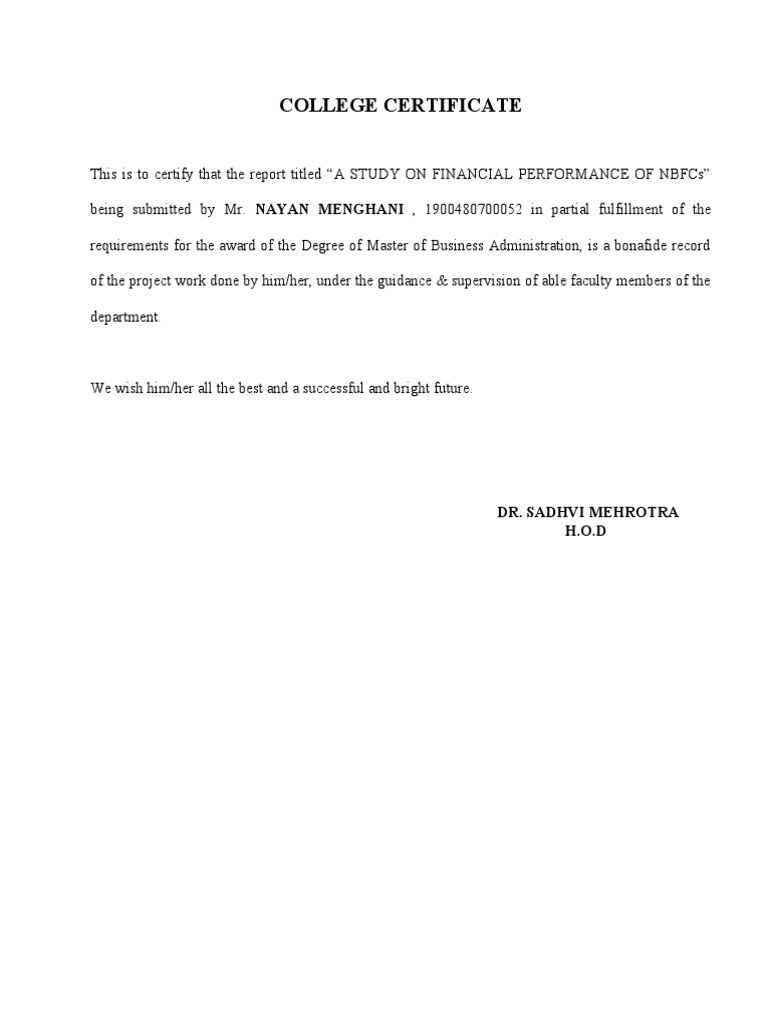 College Certificate | PDF