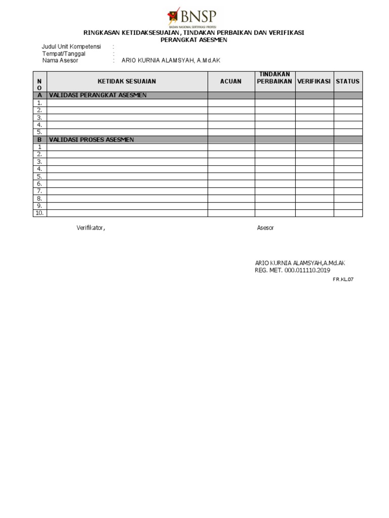 Form Verifikasi | PDF