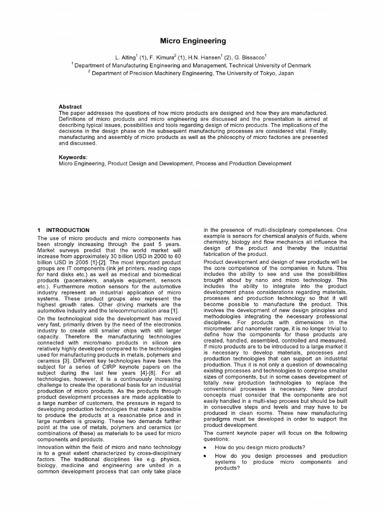 Micro Engineering 2003 | PDF | Design | Microelectromechanical Systems