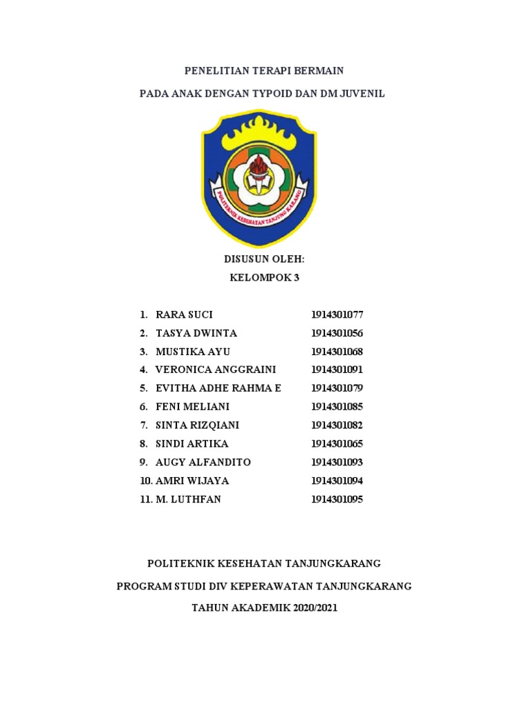 Terapi Bermain untuk Anak Typoid & DM | PDF