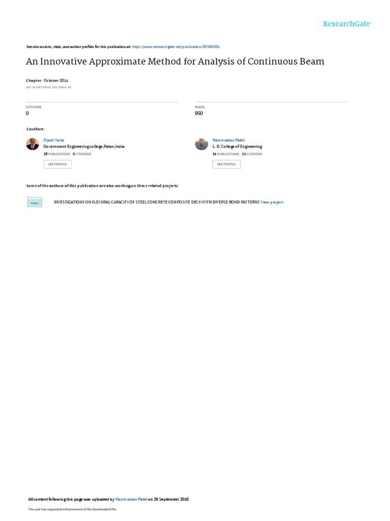 An Innovative Approximate Method For Analysis of Continuous Beam | PDF ...