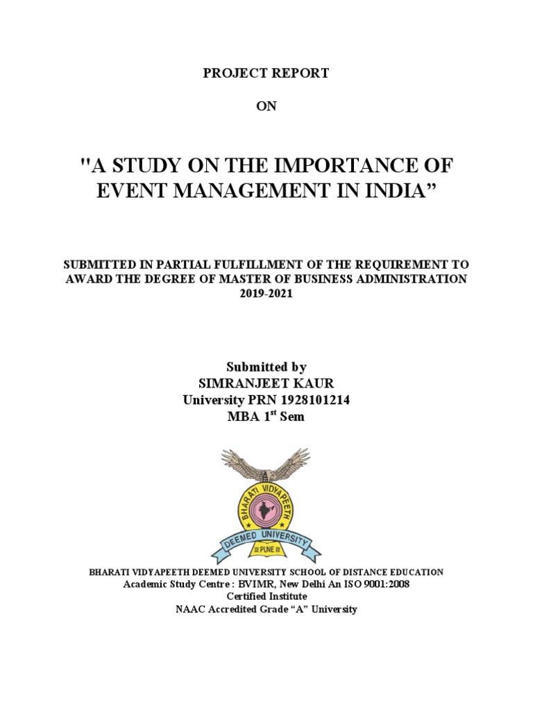 A Study On The Importance Of Event Management In India PDF
